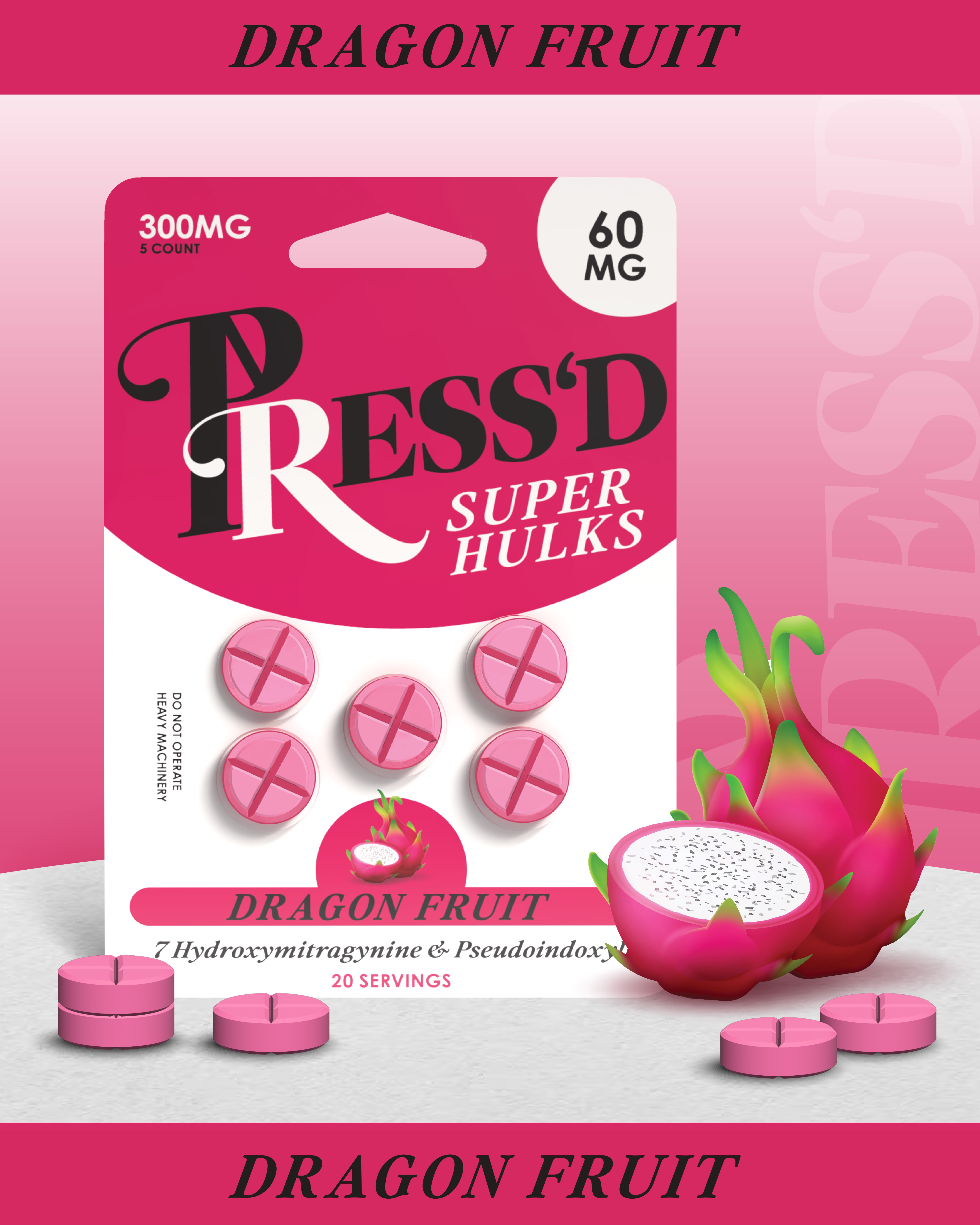 PRESSED 7OH 60MG 5CT TABLET 300MG HIGH POTENCY