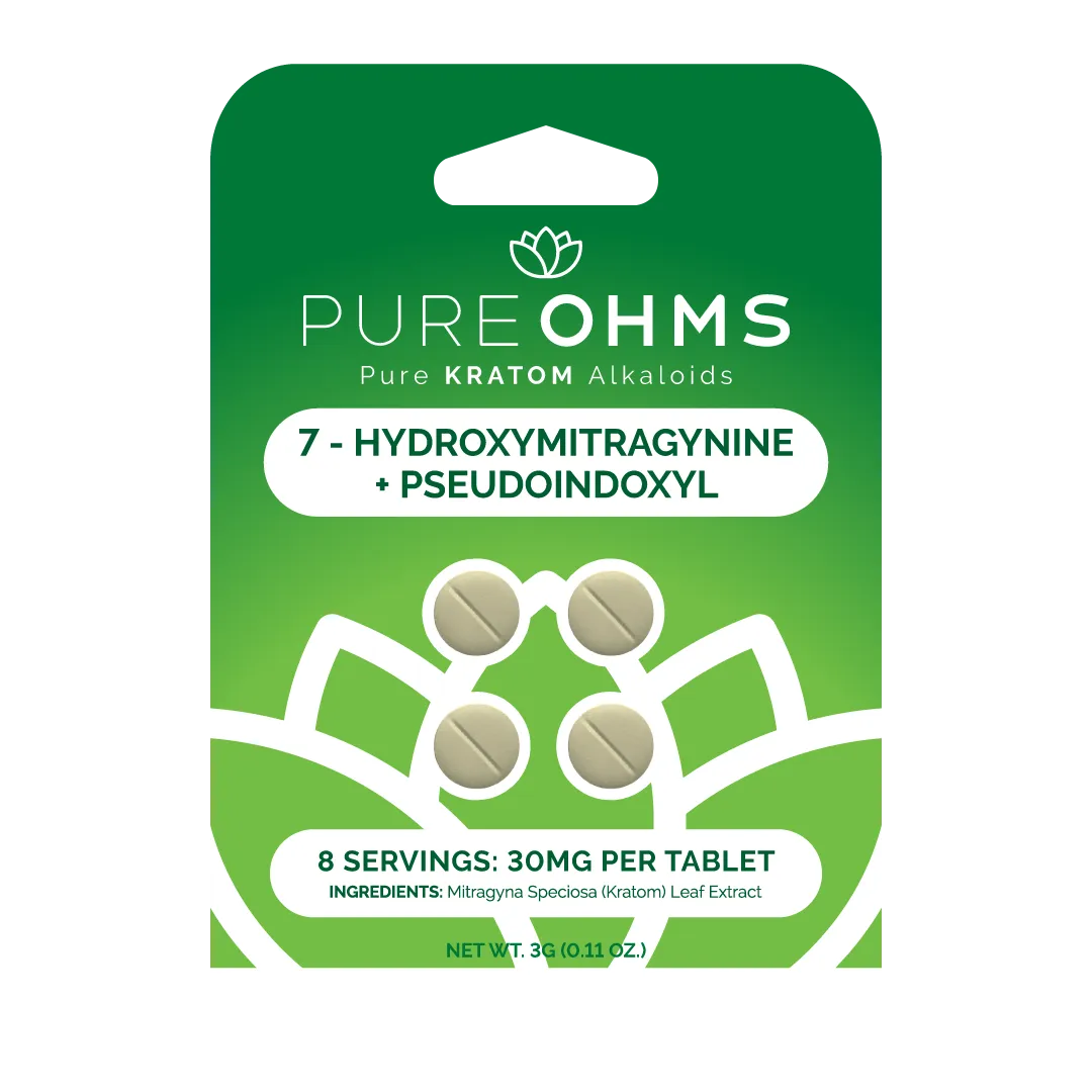 PURE OHMS 7-HYDROXYMITRAGYNINE + PSEUDOINDOXYL CHEWABLE KRATOM TABLETS ...