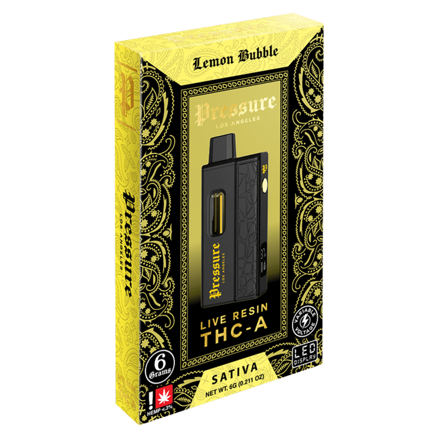 Pressure Los Angeles Live Resin THC-A 6g Disposable | Wisemen Wholesale