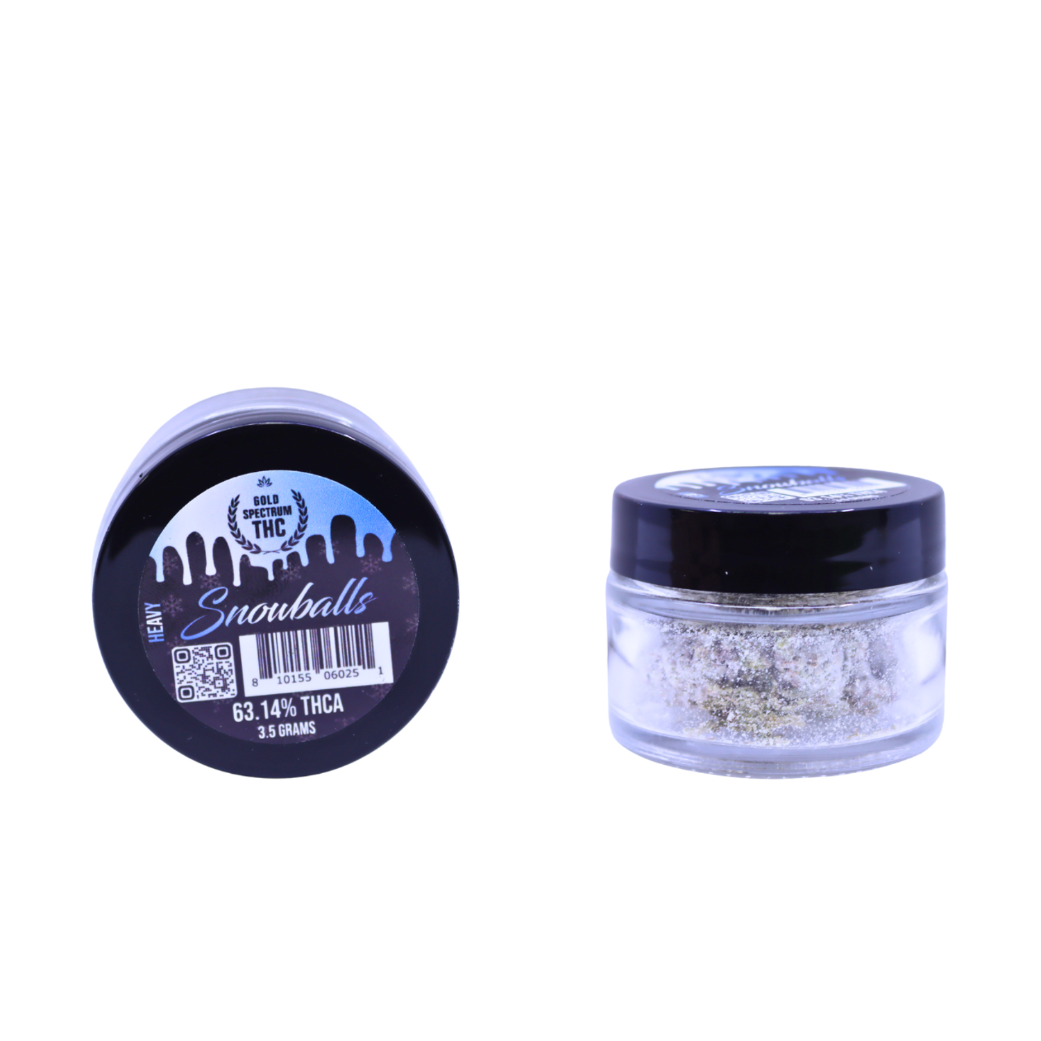 Gold Spectrum THC Heavy Coat Snowballs 3.5g THCA Flower Jar
