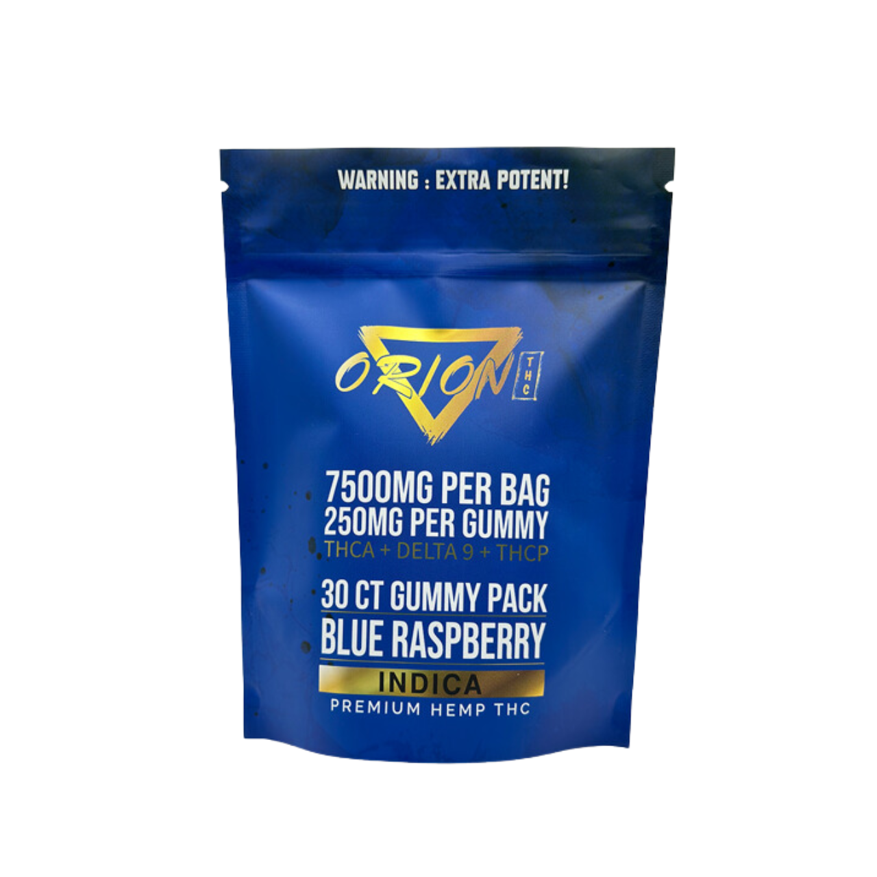 ORION THC THCA+DELTA9+THCP 7500MG GUMMIES 30CT BAGS.