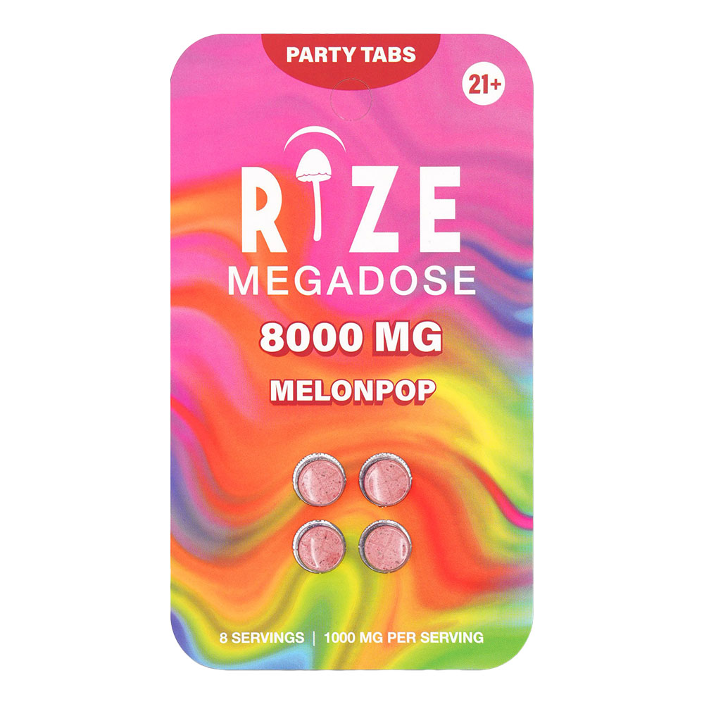 Rize Megadose Party Tabs 4CT Tablets Display Of 10 (2000MG)